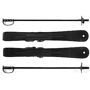 Lucky Bums Kids Beginner Ski and Pole set with Bindings,Green and Black