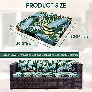 TOPCHANCES 6Pcs Printed Couch Cushion Covers,Stretch Cushion Cover Replacement Seat Cushion Cover Patio Furniture Cushions Couch,Pattern Sofa Slipcovers