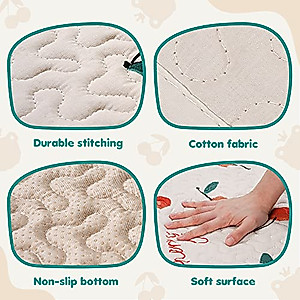 Soft Cotton Baby Play Mat for Babies and Toddlers Tummy Time Mat,Baby Activity Mat for Floor,Foldable Crawling Mat for Indoor & Outdoor Use