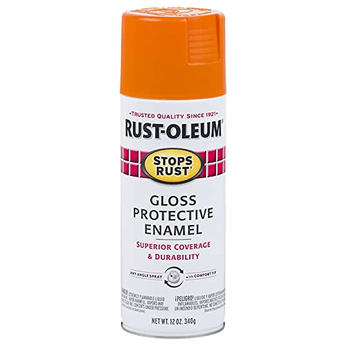 12 oz Rust-Oleum Brands 214084 Orange Stops Rust Protective Enamel Spray Pack of 6