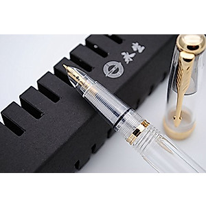 czxwyst 618 Toso Piston Fountain Pen (Transparent with Golden Clip)