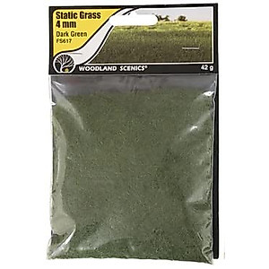 Woodland Scenics Static Grass, Light Green, Medium Green, and Dark Green, 4mm (Pack of 3) - with Make Your Day Paintbrushes