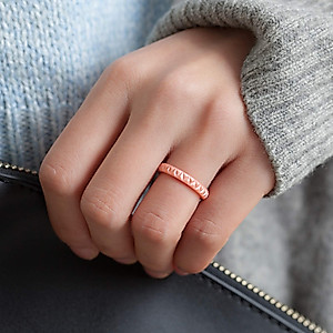 ThunderFit Thin Silicone Wedding Rings for Women, Triangle Diamond Stackable Rubber Engagement Bands 2.8mm Wide 2mm Thick - 1/4/8 Variety Multipack