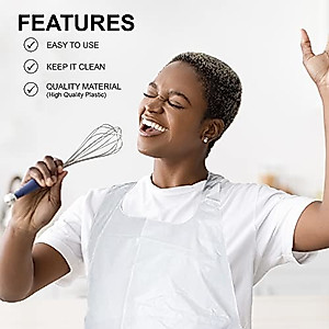 MT Products Disposable White Heavy Weight Plastic/Poly Apron 46 inches x 28 inches - 2 Mil - For Cooking and Arts n' Crafts (100 Pieces)