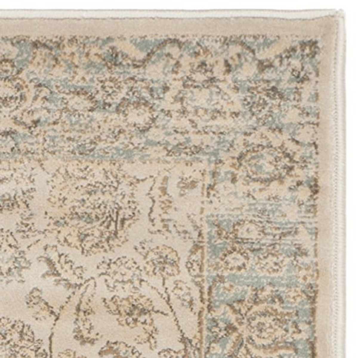 SAFAVIEH Vintage Collection Runner Rug - 2'2" x 12', Ivory & Light Blue, Traditional Distressed Design, Non-Shedding & Easy Care, Ideal for High Traffic Areas in Living Room, Bedroom (VTG571A)