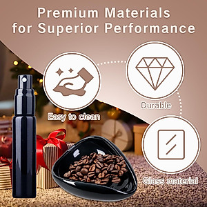 YAFIYGI 3 PCS Coffee Dosing Cup and Spray Bottle with a Spoon Kit Espresso Barista Accessories Ceramic Dosing Tray for Ground Coffee or Tea Mister Spray Bottle Reducing Static Barista Tool Set