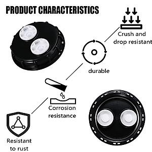 IBC Tank Lids Cover IBC Tote Lid Cap 163mm for Chemical and Other Industries,275-330 Gallon (Black Double Blind Cover)