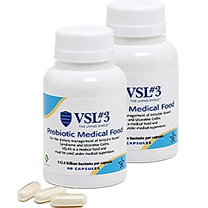 VSL#3® Probiotics Medical Food for Dietary Management of Irritable Bowel Syndrome (IBS), High Potency & Dose, 1 Gastro Recommended Multi-Strain Probiotic, 112.5 Billion CFU, 60 Capsules, 2 Pack