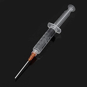 5 Pack 5ml Syringes 1.5'' Blunt Tip Needle Storage Caps - Glue Applicator, Oil Dispensing