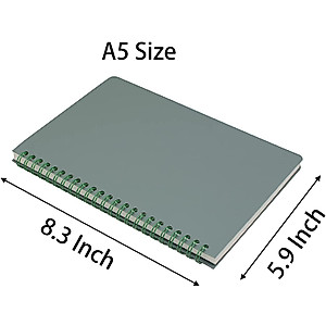 Yansanido Spiral Notebook, 4 Pcs 8.3 Inch x 5.9 Inch A5 Thick Plastic Hardcover 8mm Ruled 4 Color 80 Sheets -160 Pages Journals for Study and Notes (style 10-Wine Red,Brown,Green,ivory, A5)