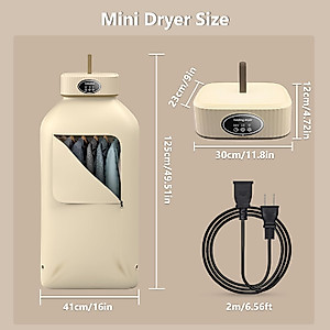 Portable Clothes Dryer, Mini Laundry Dryers Small Compact Foldable Electric Drying Machine with Dry Bag for Travel, RV, Home, Apartment