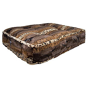 Bessie and Barnie Wild Kingdom Luxury Extra Plush Faux Fur Rectangle Pet/Dog Bed (Multiple Sizes)