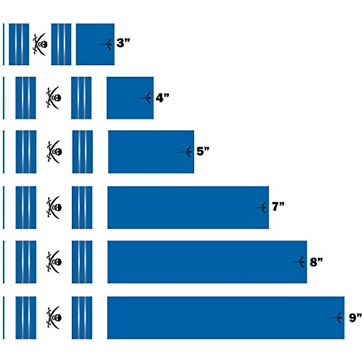 White Water Archery Non-Laminated Skull and Swords Calico Jack Blue Flag Traditional Arrow Wraps 15 Pc Choose Length Width (7, 75)