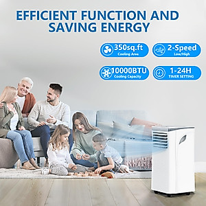 COWSAR 10000 BTU Portable Air Conditioner 4-in-1 Portable AC Unit Cool up to 400 sq.ft, Portable Air Conditioners with Remote Control Mini Air Conditioner 24 Timer ＜54 dBA