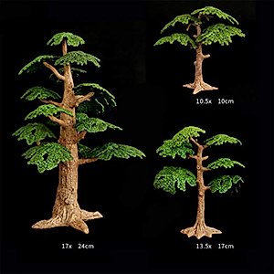 Toyvian 3pcs Tree Model Fake Miniature Trees Train Railways Architecture Landscape Scenery Simulated Mini Pine Tree Cypress Model for DIY Scenery Craft Project Size S