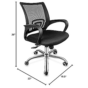 YSSOA Home Office Desk Chairs, Adjustable Height, Black