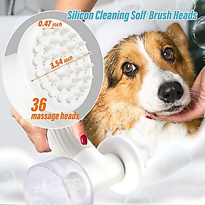 Automatic Foaming Soap Dispenser Dog Brush, 2 in 1 Pet Bubble Bath Brush, One-click Bubble Dog Bath Brush Scrubber for Pets Deeper Cleansing, Dog Shampoo Brush with Soap Dispenser Saves Shower Gel