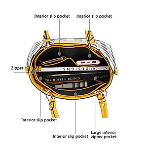 Mia K Collection Shoulder Bag for Women & Wristlet Wallet Purse Set: PU Leather Crossbody Tote Top-Handle Handbag Gaby Checker Cognac Brown