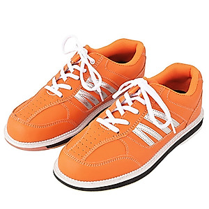 DHAEY Bowling Shoes Men Women Professional Microfiber Bowling Shoes Comfortable Breathable Lightweight Wear-Resistant Beginner Bowling Sneakers (Color : Orange, Size : 11 Women/9.5 Men)