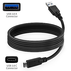 BoxWave Cable Compatible with Netgear Nighthawk M6 Pro Mobile Hotspot (MR6500) - DirectSync - USB 3.0 A to USB 3.1 Type C, USB C Charge and Sync Cable - 6ft - Black