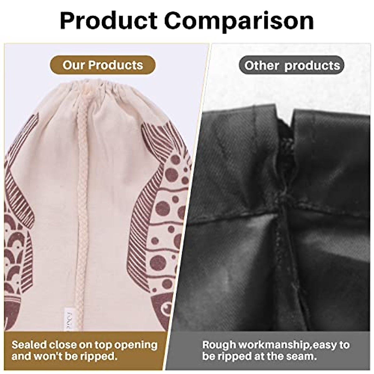 TOGETRUE Plastic Bag Holder, Natural Cotton Grocery Shopping Bag Holder, Cute Fish Pantry Decor (Coffe Brown)