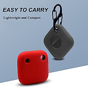 LiZHi for Tile Mate Case Cover 2022, Soft Silicone Skin Cover Shock-Absorbing Protective Case with Keychain for Tile Mate Bluetooth Tracker, 2 Packs- Black