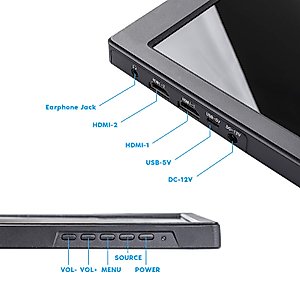 SunFounder 13.3 Inch Display IPS Portable Screen for Raspberry Pi, 2 HDMI Monitor 1920x1080 Gaming Monitor for Ps4 Raspberry Pi WiiU Xbox 360 Windows 7/8/10