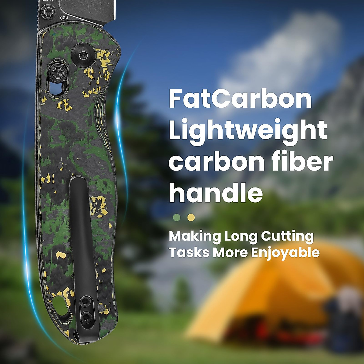 Kizer Drop Bear Pocket Knife, Folding Knife, 2.97" 20CV Steel Blade, Fatcarbon Carbon Fibre Handle, Folding Pocket Knife, EDC knife, Ki3619A1