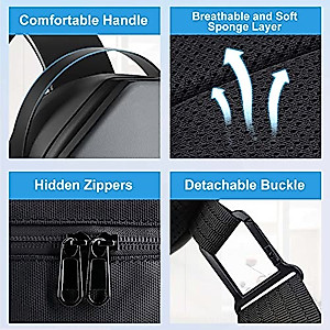 TOENNESEN Hard Carrying Case for Meta Quest Pro/Oculus Quest 2, Carry Case Compatible with Head Strap with Battery, VR Gaming Accessories, Touch Controller, Fashion Design for Travel and Storage