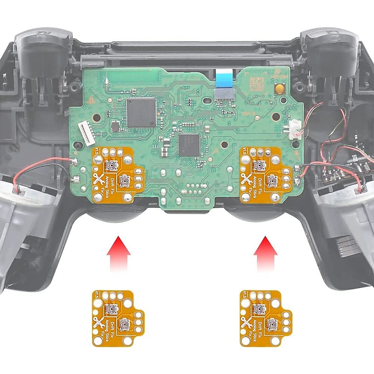 2PCS Replacement Analog Stick Drift Fix Mod Handle Rocker Adjusting Plate Game Handle Joystick Drift Repair Board for PS4 PS5 Xbox One Xbox Series X S Controller