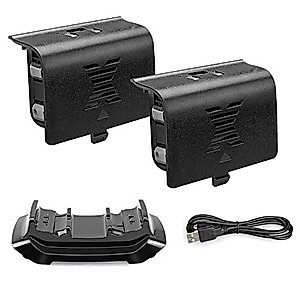 Xbox one Controller Charger with 2 Rechargeable Battery 800mAh Dual Charging Dock Station for Xbox One/One S/One X/Elite Controller