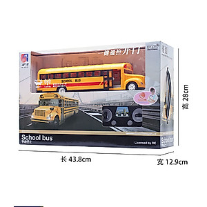 QAQQVQ RC School Bus 2.4G Simulation Bus Model 45-Degree Climbing School Bus Public Transportation Car Door Can Be Opened Front and Rear Lights Simulation Sound Boy Toy Car Child Gift