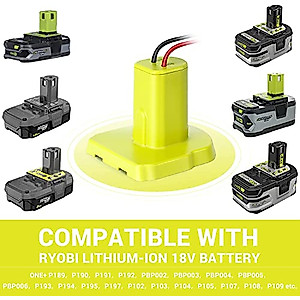 Ecarke for Power Wheels Adaptor for Ryobi 18V One+ P108 P107 P102 Battery Dock Power Connector RC Toy & Car,e-Bike 12 Gauge Robotics （with Wire Terminals）（2 pcs）