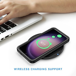 Lanhiem Samsung Galaxy S23+ Plus Case, IP68 Waterproof Dustproof Case with Built-in Screen Protector, Rugged Full Body Shockproof Protective Cover for Galaxy S23 Plus 6.6 Inch, Black/Clear