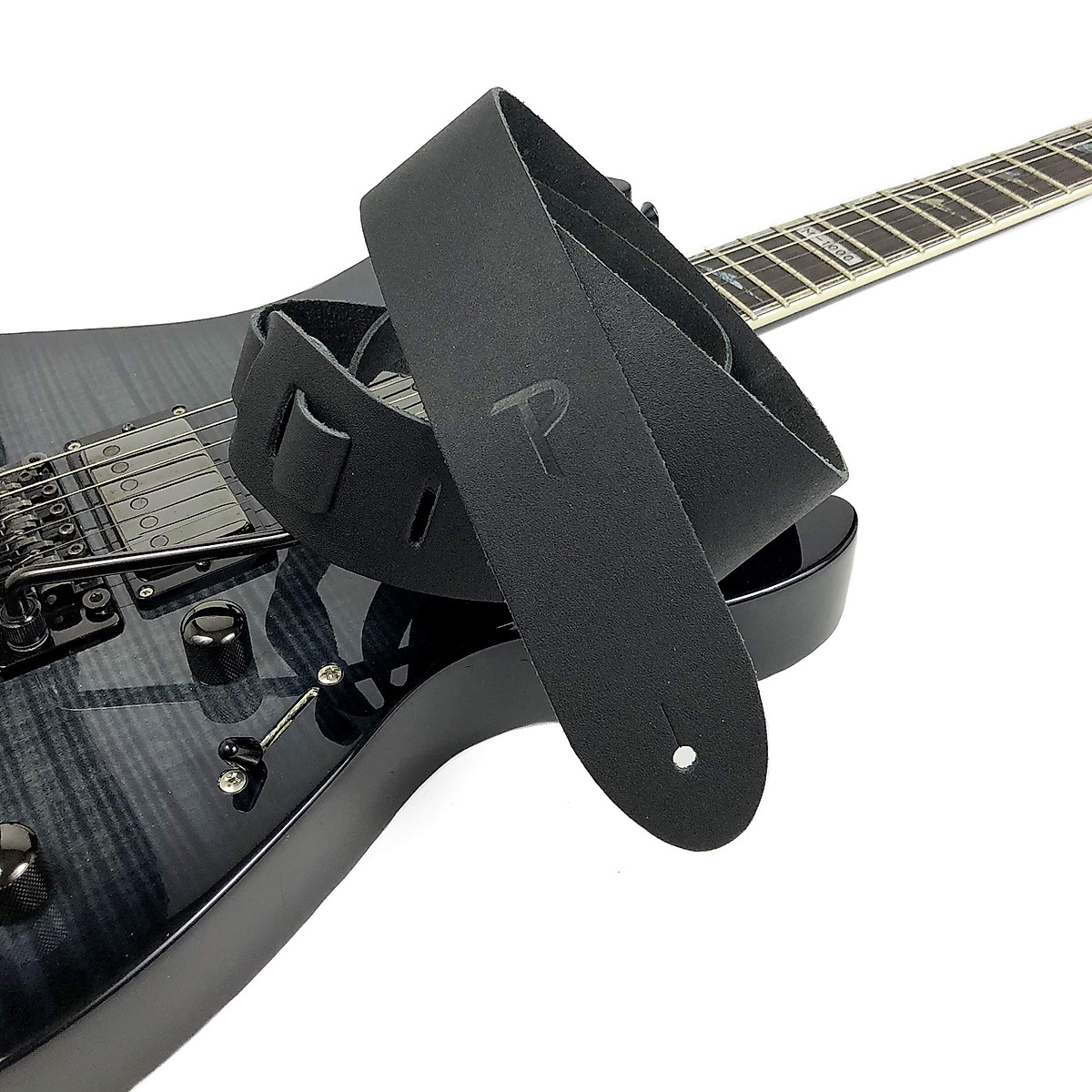 Perri&#039;s Leathers Ltd. - Buffalo Leather Guitar Strap - Adjustable Strap From 41″ to 56″ for Electric, Acoustic, Bass Guitar - for Kids &amp; Adults - Black (B20-177)