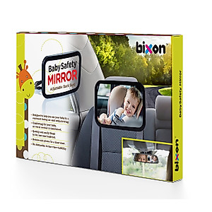 Bixon Baby Safety Mirror Orange – Shatterproof Back-Seat Wide Convex Mirror for Infants; Easy Fitting to Keep Baby in Sight, Clearer View with Allowed Rotation