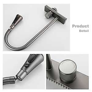 Waterfall gray9 Sink Kitchen Faucet Hot Cold Mixer Wash Basin Multiple Water Outlets Rotation Flying Rain Tap Single Hole