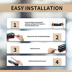 XJI 206A(with Chip) Compatible Toner Cartridges Replacement for HP 206 A X 206X Ink (4 Pack), for HP Color Laser Jet Pro MFP M255 M255dw M282 M282nw M283 M283cdw M283fdw Laserjet Printer