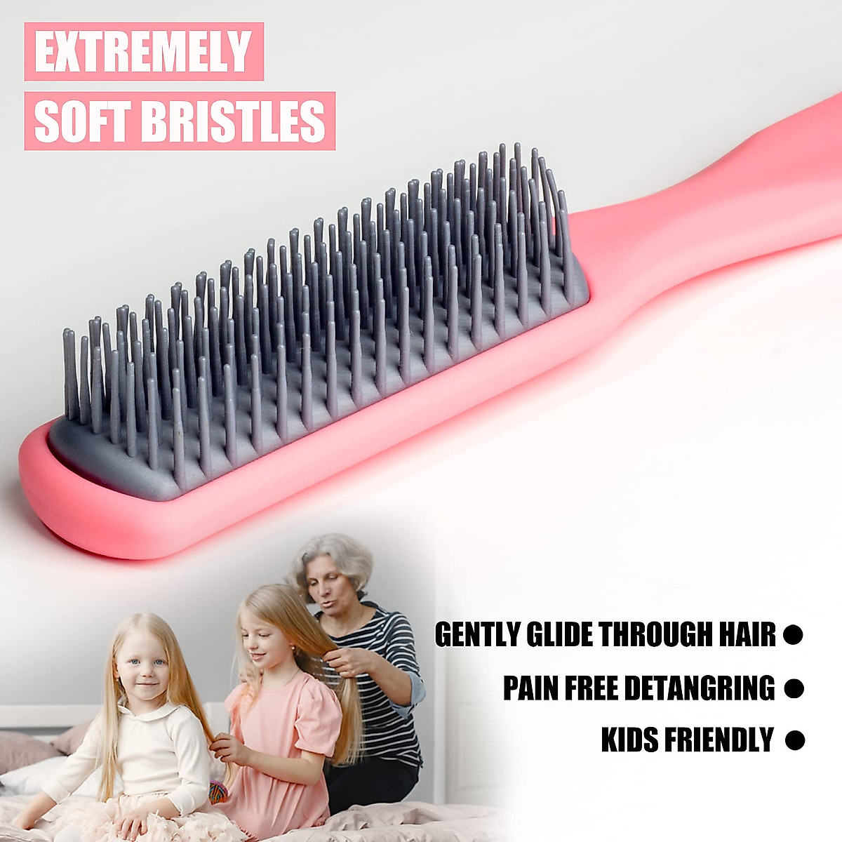 4Pcs Paddle Hair Brushes,Women Detangling Hair Comb Set,Suitable for Kids Girls Long Curly Wet or Dry Hair,Hairbrush for Men Short Thick Thin Wavy Hair