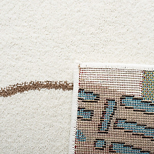 SAFAVIEH Carousel Kids Collection Area Rug - 8' x 10', Ivory & Blue, Non-Shedding & Easy Care, Ideal for High Traffic Areas for Boys & Girls in Playroom, Nursery, Bedroom (CRK167A)