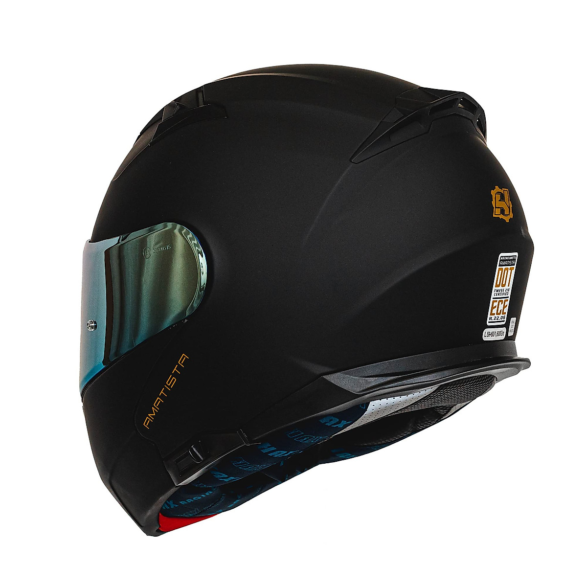 HAX Amatista Modular Flip-Up Dual Visor Motorcycle Helmet - DOT/ECE Approved, Lightweight, Comfortable, and Stylish Helmet for Men and Women (Matte Black M)
