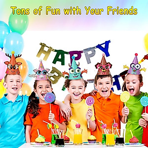 Leyzan Party Hats Birthday Crafts for Kids Activities Kit Make Your Own Animal Monster Paper Fun Hat Party Favor Gifts for Christmas Fiesta New Year