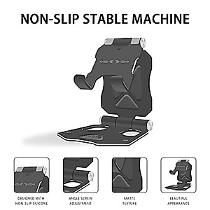 SCTEWELL Mobile Phone Holder, 1-Piece Mobile Phone Holder Suitable for iPhone, Ipad, Mobile Phones, All Android Smart Phones, Small desktops, Sturdy Aluminum Metal Phone Holder