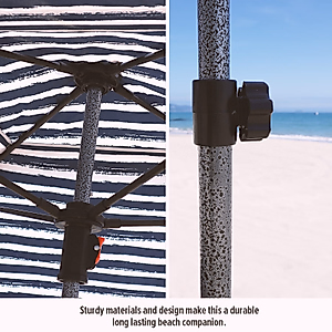 Qipi Beach Cabana - Easy to Set Up Canopy, Waterproof, Portable 6' x 6' Beach Shelter, Included Side Wall, Shade with UPF 50+ UV Protection, Ultimate Sun Umbrella - for Kids, Family - Sailor Stripes