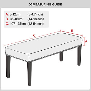Lebaley Chair Covers for Dining Bench - Stretch Jacquard Removable Washable Chair Seat Slipcovers Protector, Rectangular Bench Cover for bedrooms, Living Rooms, Kitchen（Cream）