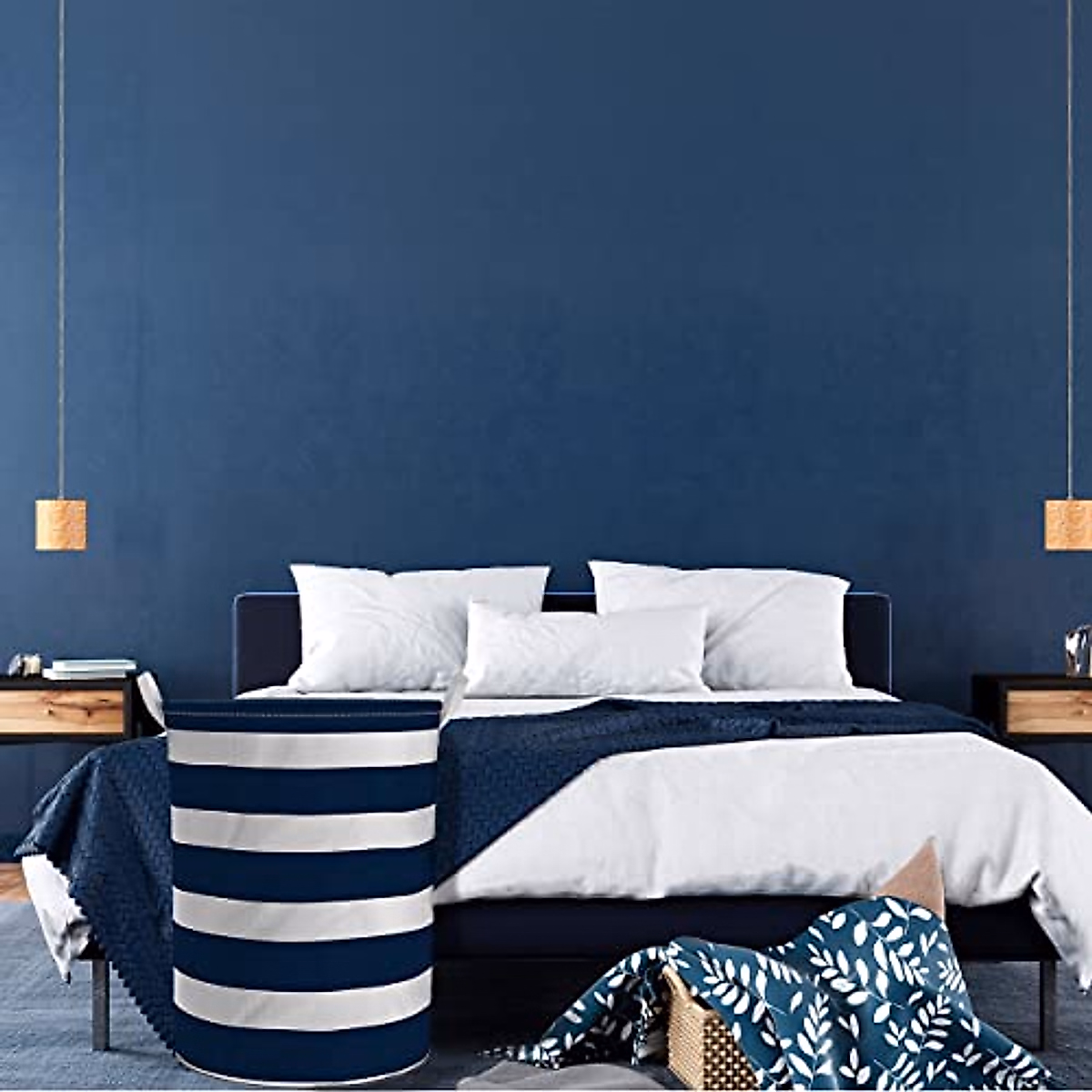 GLAMPERS Laundry Hamper 43/46/54L | Large Laundry Baskets with Sturdy Handles | Collapsible Kids Hamper for Dirty Clothes, Toys | Large, Navy