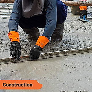 Chemical Gloves Set of 2 Pairs - Size L Gloves with High Protection for Your Hands-Waterproof Latex Gloves Anti-slip Grip For Firm Handling-Industrial Strength Household Chemical Industry Automotive