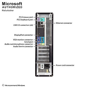 Dell Optiplex 990 DT Business Computer,Intel Core i5 2400 Upto 3.4G,16G DDR3,2T,DVD,WiFi,VGA,DP,Win 10 Pro 64 bit-Multi Language Support-English/Spanish/French(CI5)(Renewed)