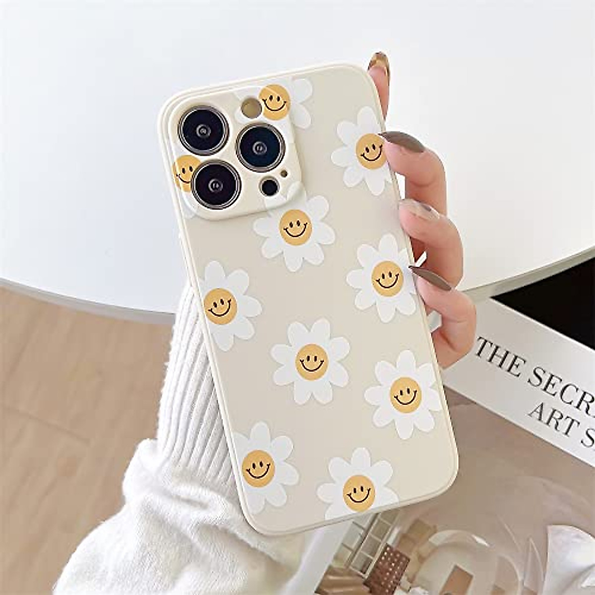 White Sunflower Cute Flower Phone Case for Apple iPhone 13 Pro 6.1 inch Smooth Silicone Soft Cover for iPhone 13Pro 6.1"