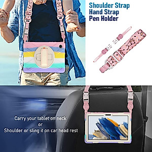 SIBEITU Case Compatible with Galaxy Tab A8 10.5 Inch with Screen Protector 2022, SM-X200/X205/X207, Hard Durable Rugged Protective Tab A8 Cover W/Stand Strap